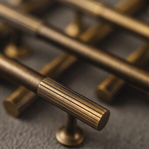 Solid Brass Cabinet Handles Pulls Knobs Antique Brass Drawer Cupboard Handles Pull Knob Dresser ...