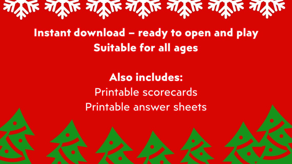 Christmas Trivia Quiz Book – Family Xmas Party Game (printable PDF ...