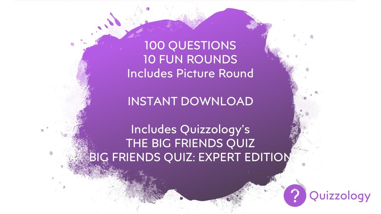 FRIENDS TV SHOW Quiz Printable Friends Quiz Book for Friends Theme ...