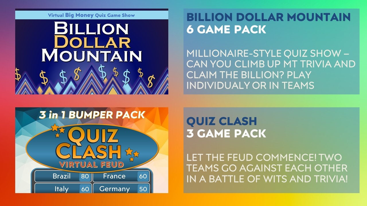 Virtual Gameshows, Quizzes, and Games Variety Pack (digital Download ...