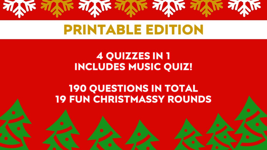 Great Big Christmas Quiz Night - Printable Christmas Quizzes ...