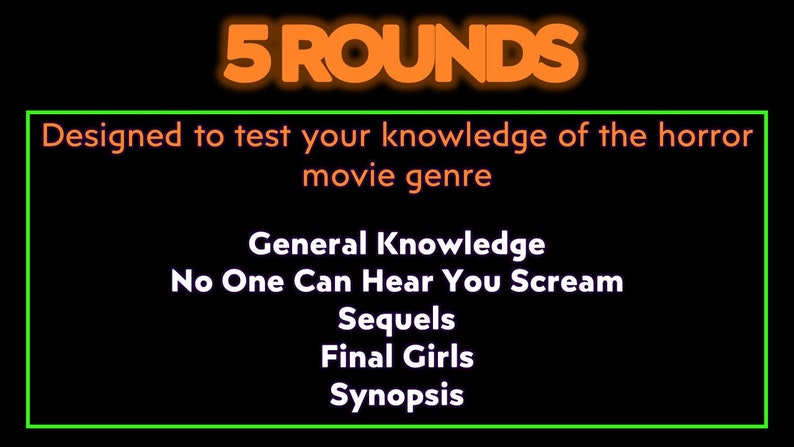 Horror Movie Quiz | Halloween Film Quiz Night | Lockdown Quiz Night ...