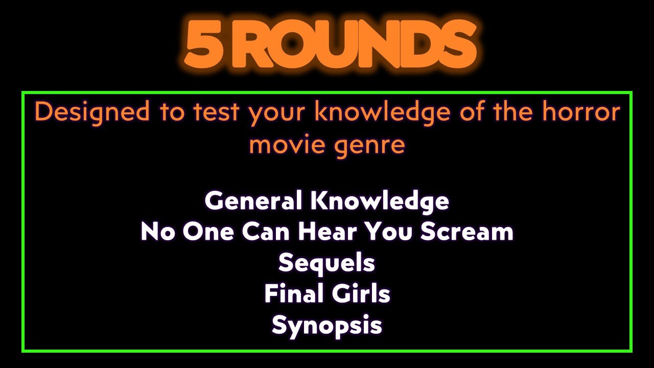 Horror Movie Quiz | Halloween Film Quiz Night | Lockdown Quiz Night ...