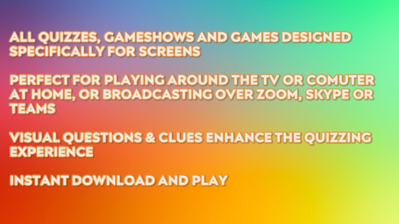 Virtual Gameshows, Quizzes and Games Fun Family Games Night Fun Quiz ...