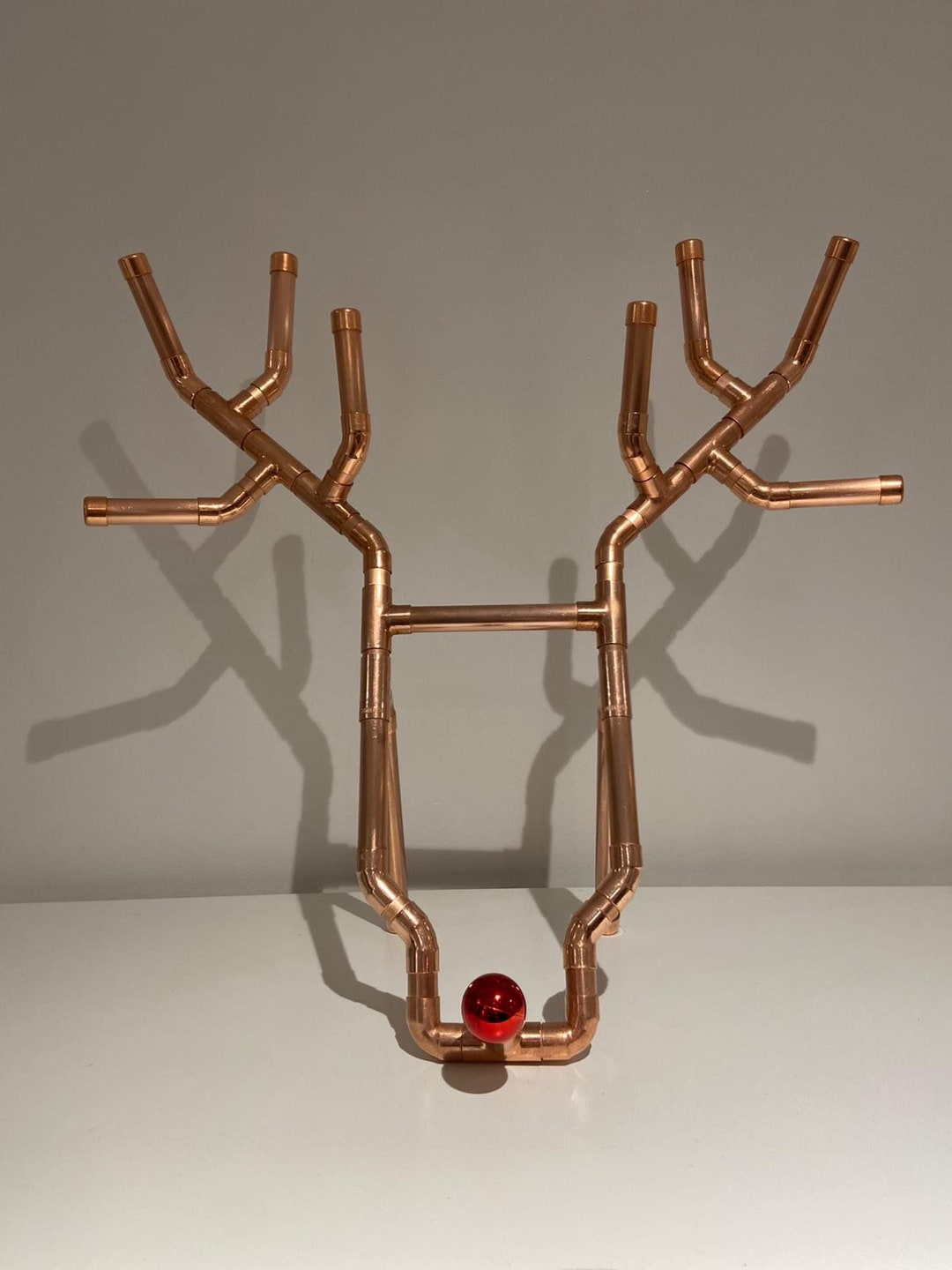 Freestanding Reindeer Stag Head. Rudolph. Copper Pipe. - Etsy