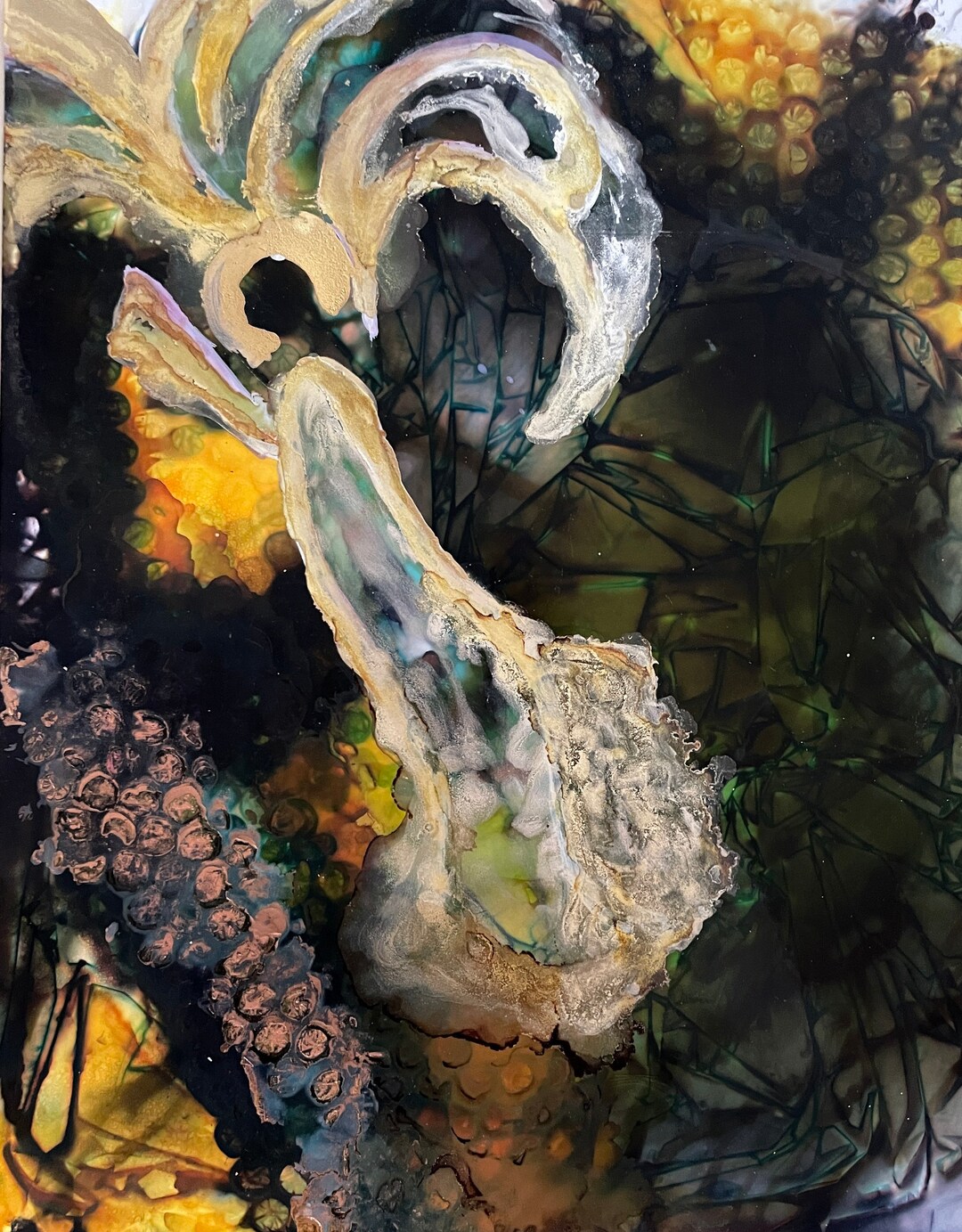 Angel Art Original Abstract Painting, Alcohol Ink - Dreamscape Angel - Etsy