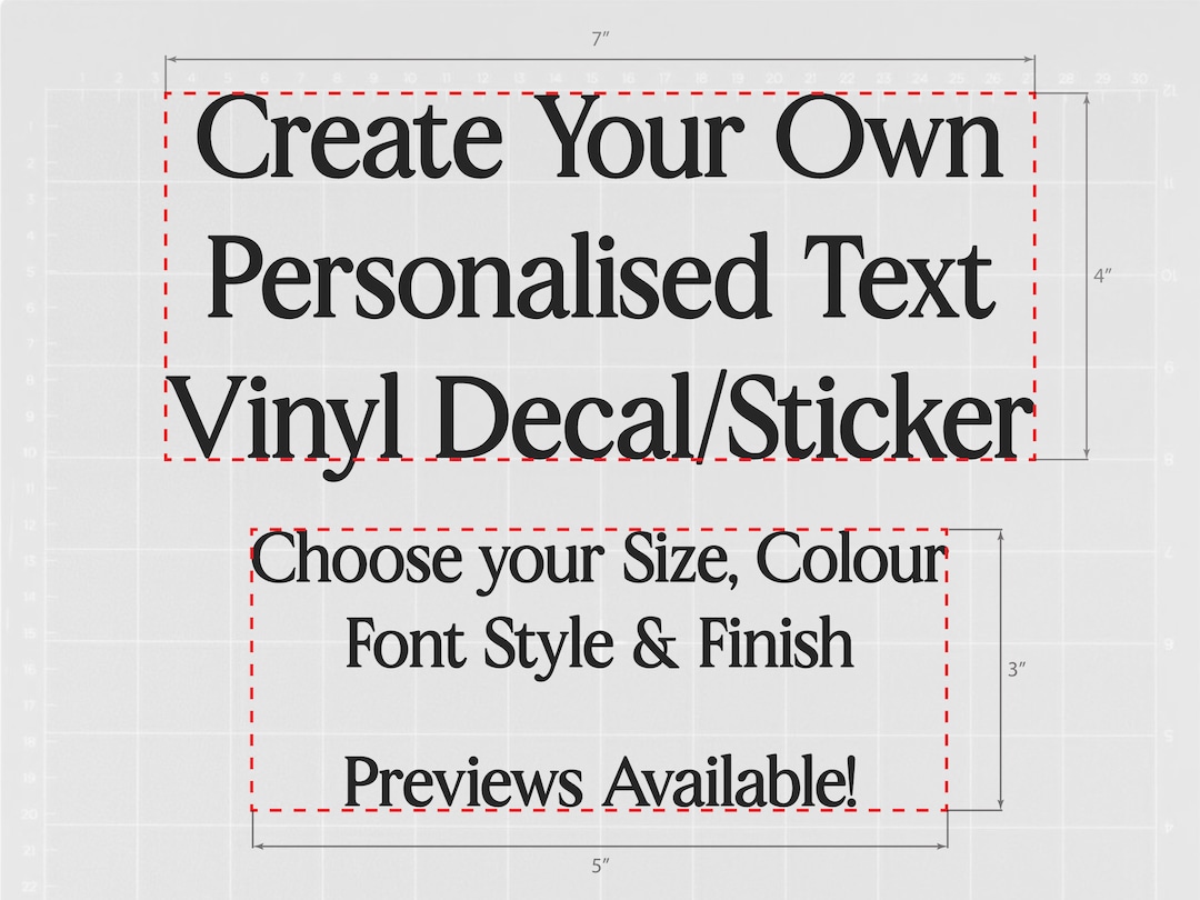 Create Your Own Personalised Custom Vinyl Sticker Message Transfer ...