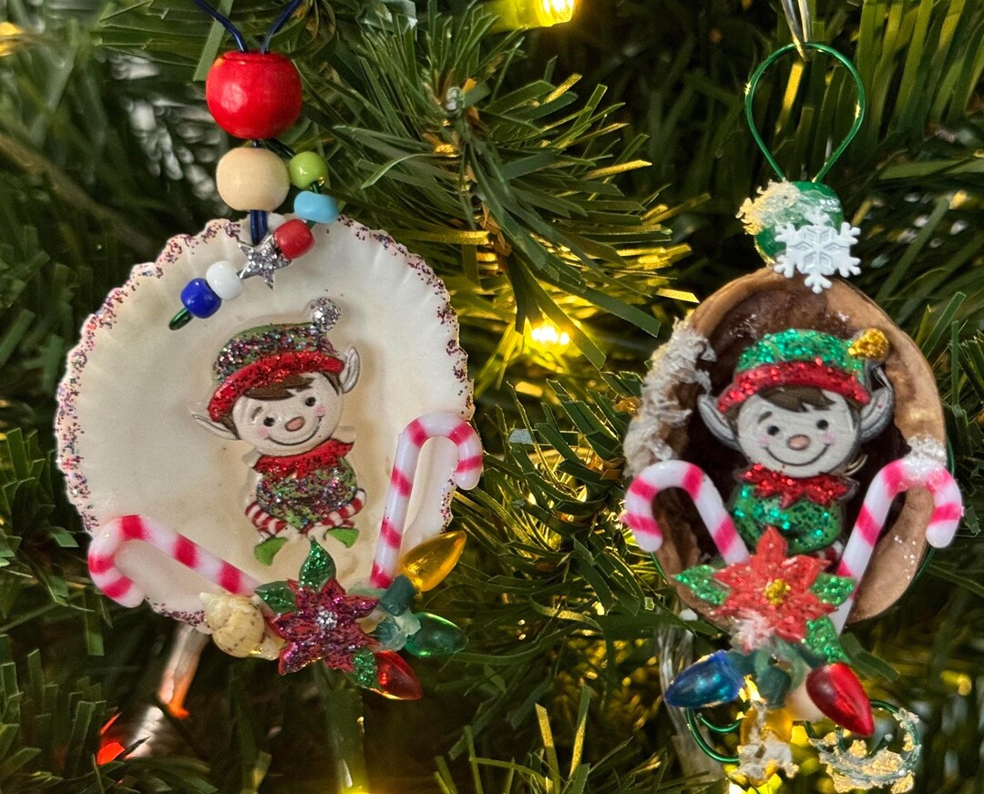 Elf, Christmas Ornaments, Seashells, Walnut Shells - Etsy