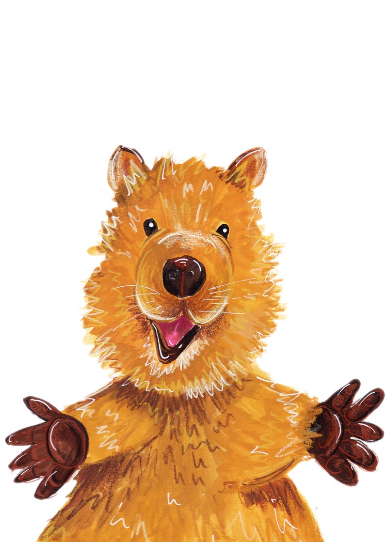Quokka Card Quokka Postcard Cheerful Card Colorful Hug - Etsy