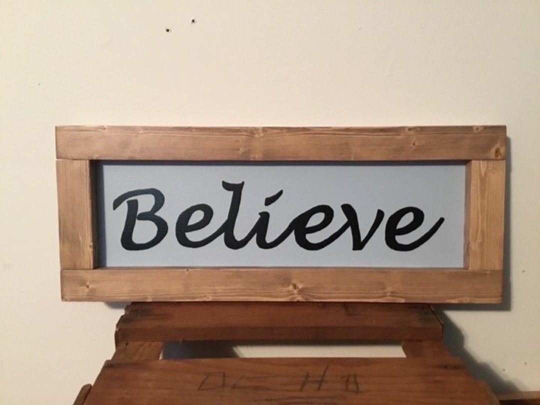 Custom Made Wooden Believe Sign - Etsy
