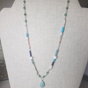 Multi Colored Gemstone and Shell Necklace With Sterling Silver - Etsy
