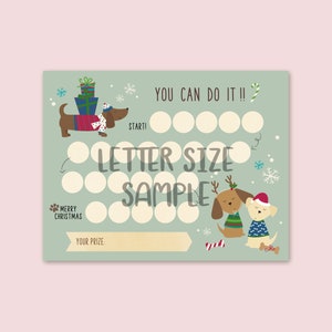 Printable Holiday Christmas Reward Chart, Doggy Sticker Chart, Instant ...