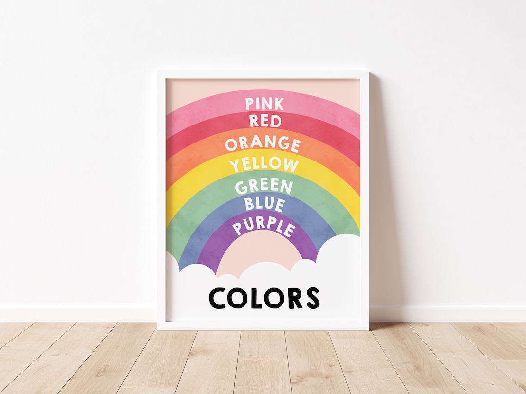 Rainbow Colors Educational Print- Classroom Wall Decor, Learning ...