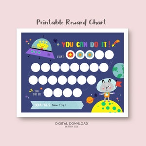 Printable Outer Space Reward Chart, Sticker Chart, Instant Download ...