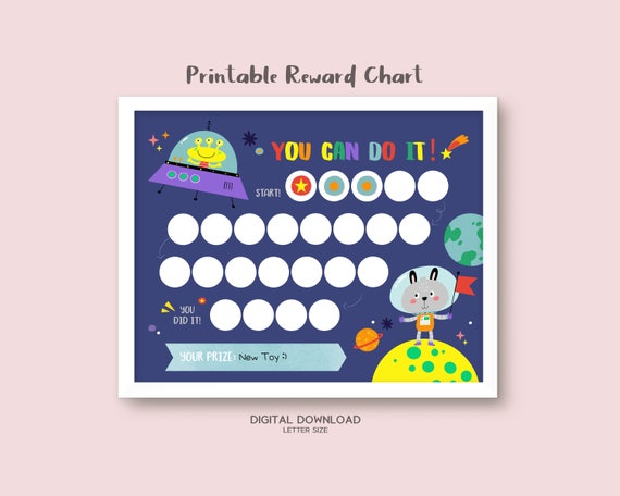 Printable Outer Space Reward Chart Sticker Chart Instant - Etsy Canada