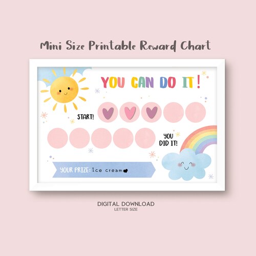 Mini Size Printable Rainbow Reward Chart With 10 Circle Small - Etsy