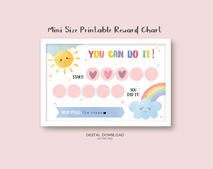 Mini Size Printable Rainbow Reward Chart With 10 Circle, Small Sticker ...