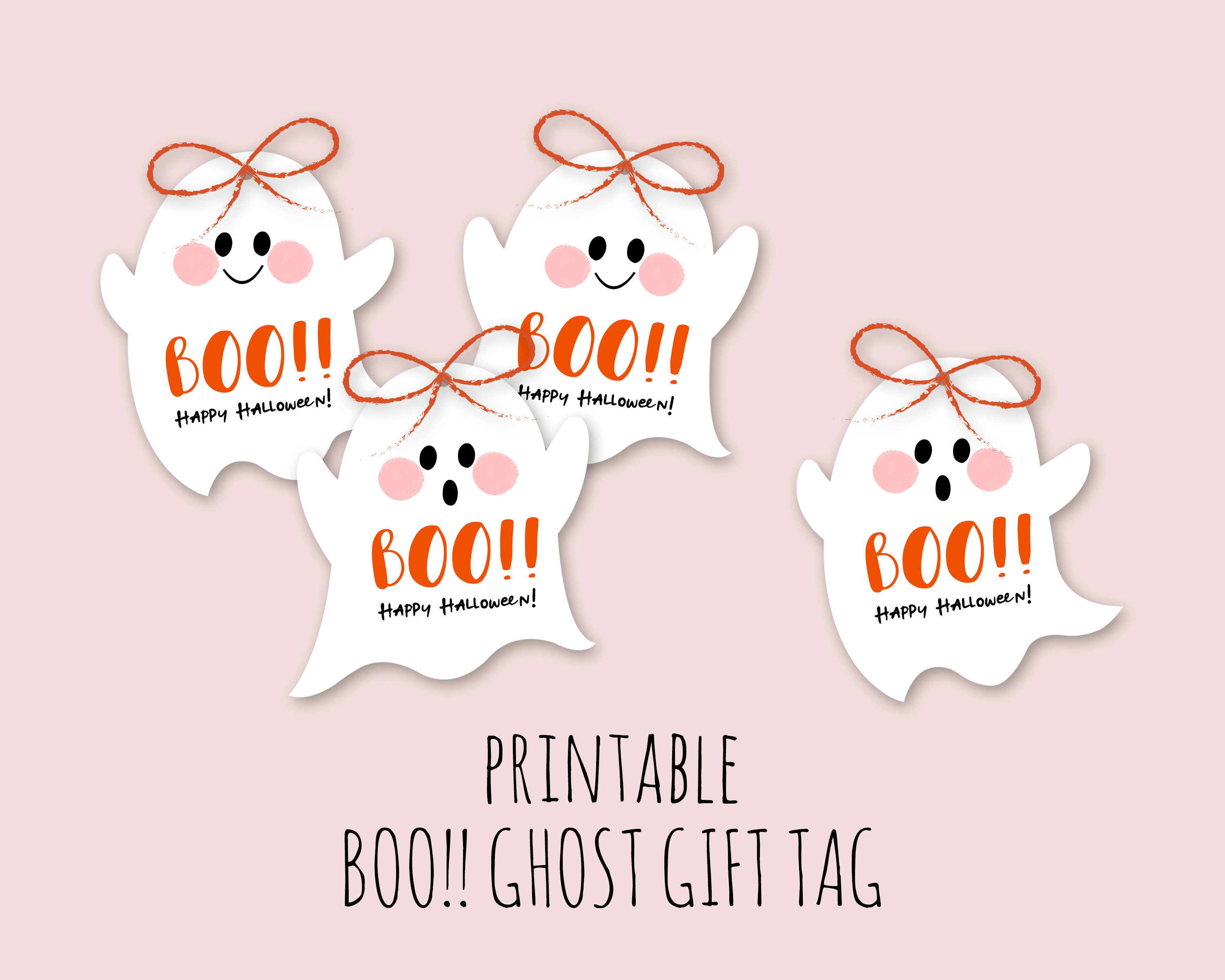 Boo Halloween Ghost Gift Tags, Printable Gift Tags, Favor Tags ...
