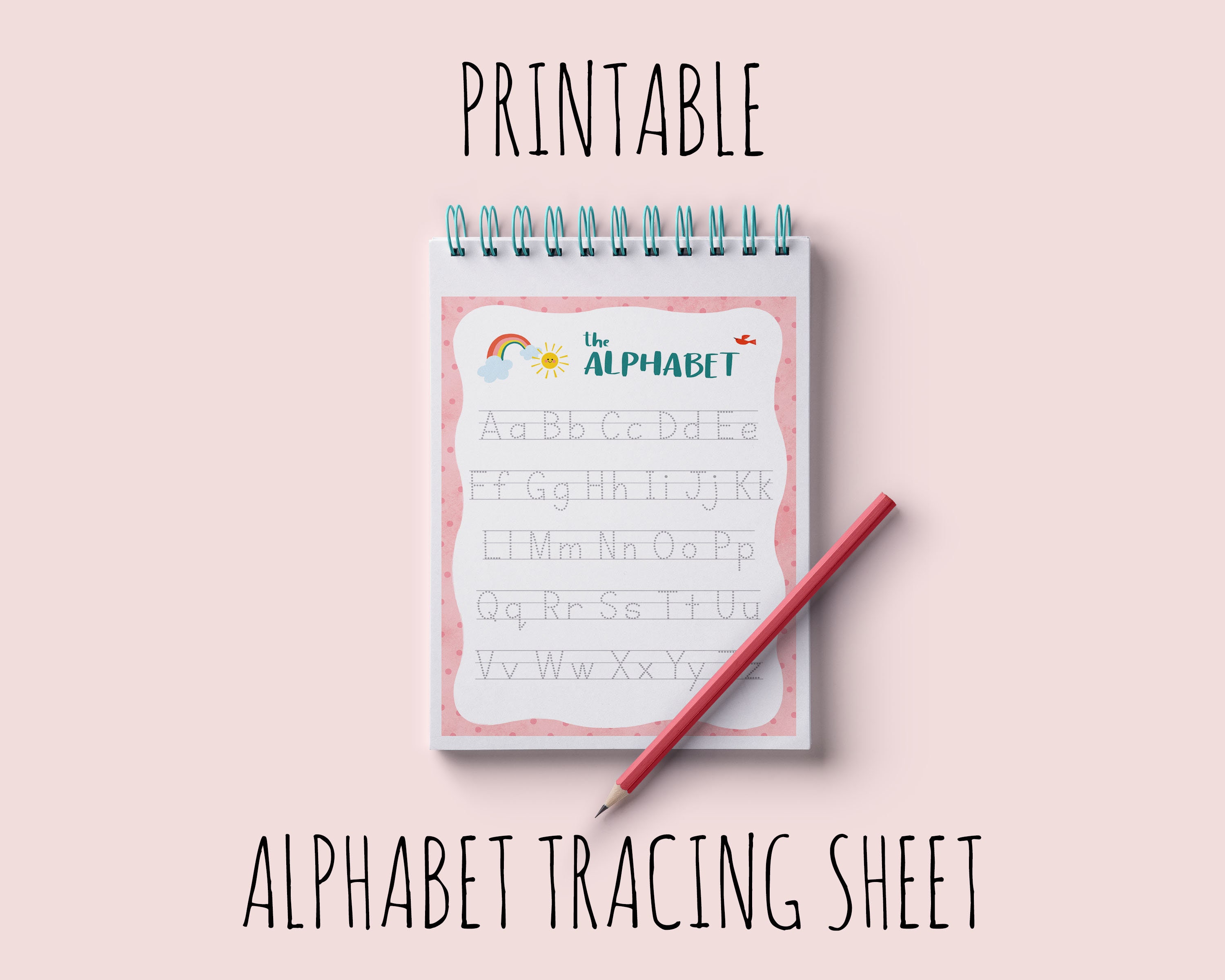 Rainbow Home School Tracing Sheets Alphabet Tracing Sheets - Etsy