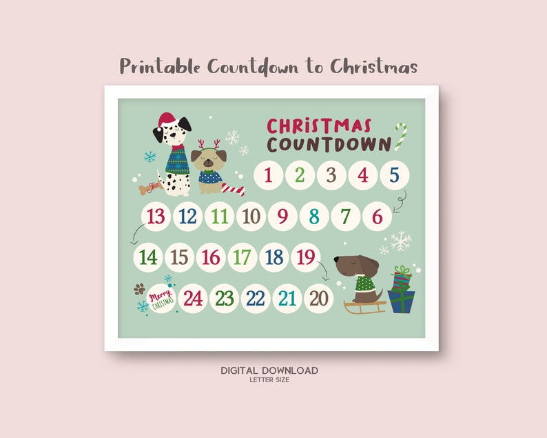 Countdown to Christmas for Kids, Countdown Calendar, Christmas Sign ...