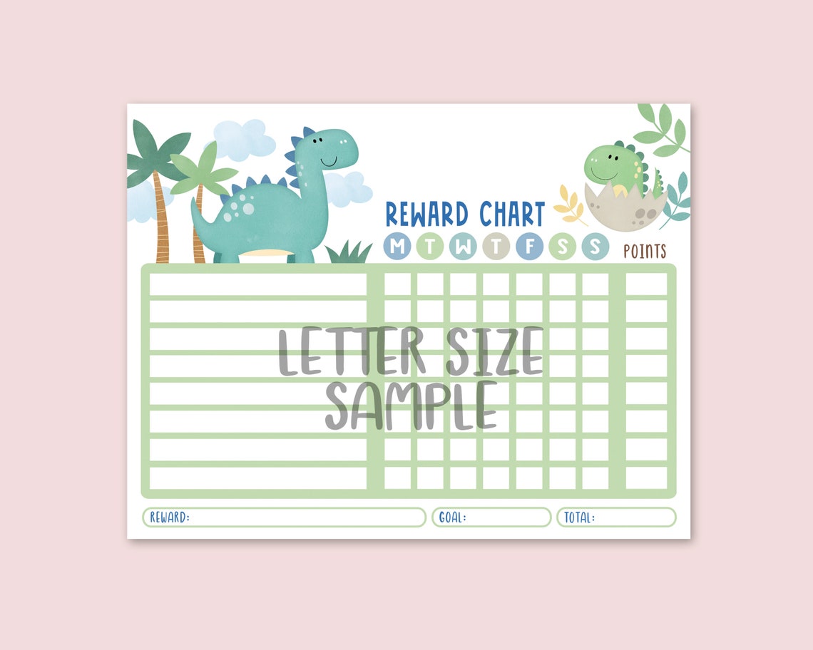 Dinosaur Printable Reward Chart for Kids Chore Chart for Boys - Etsy