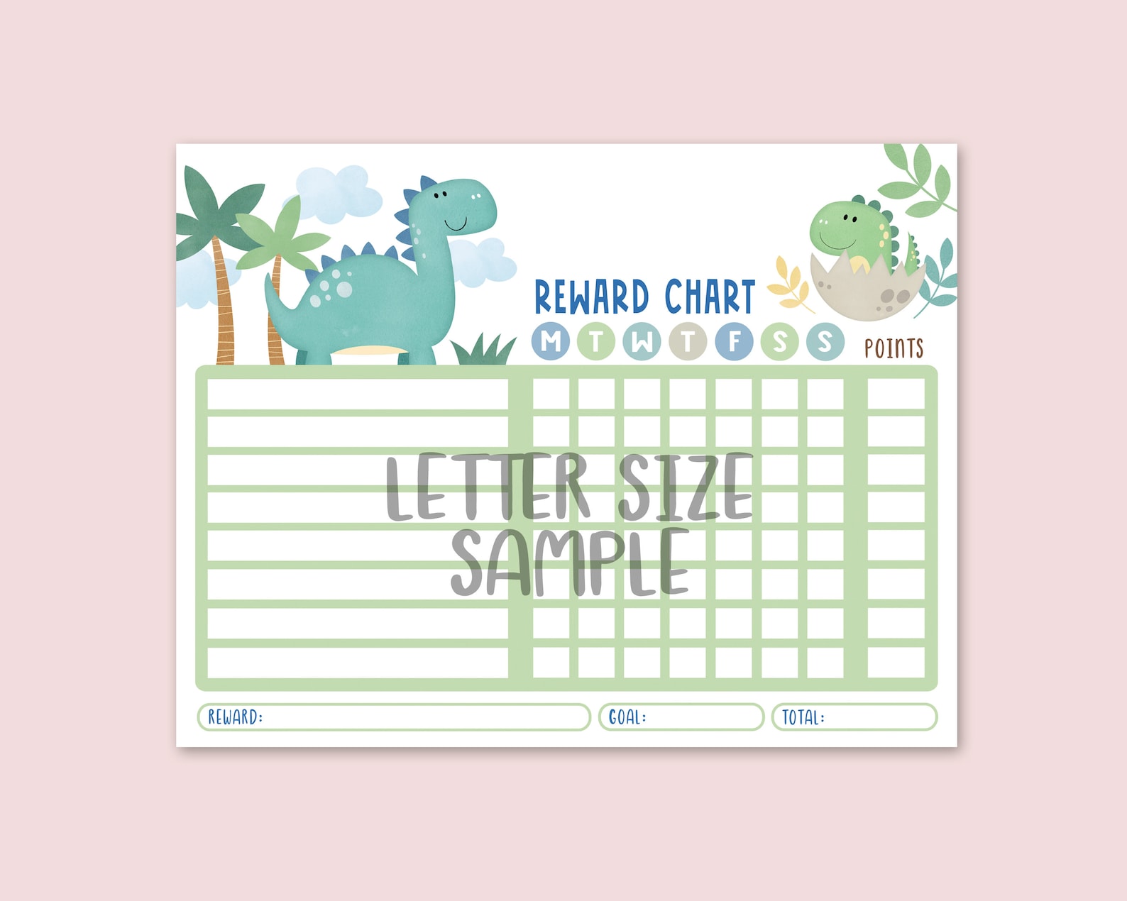 Dinosaur Printable Reward Chart for Kids Chore Chart for Boys - Etsy