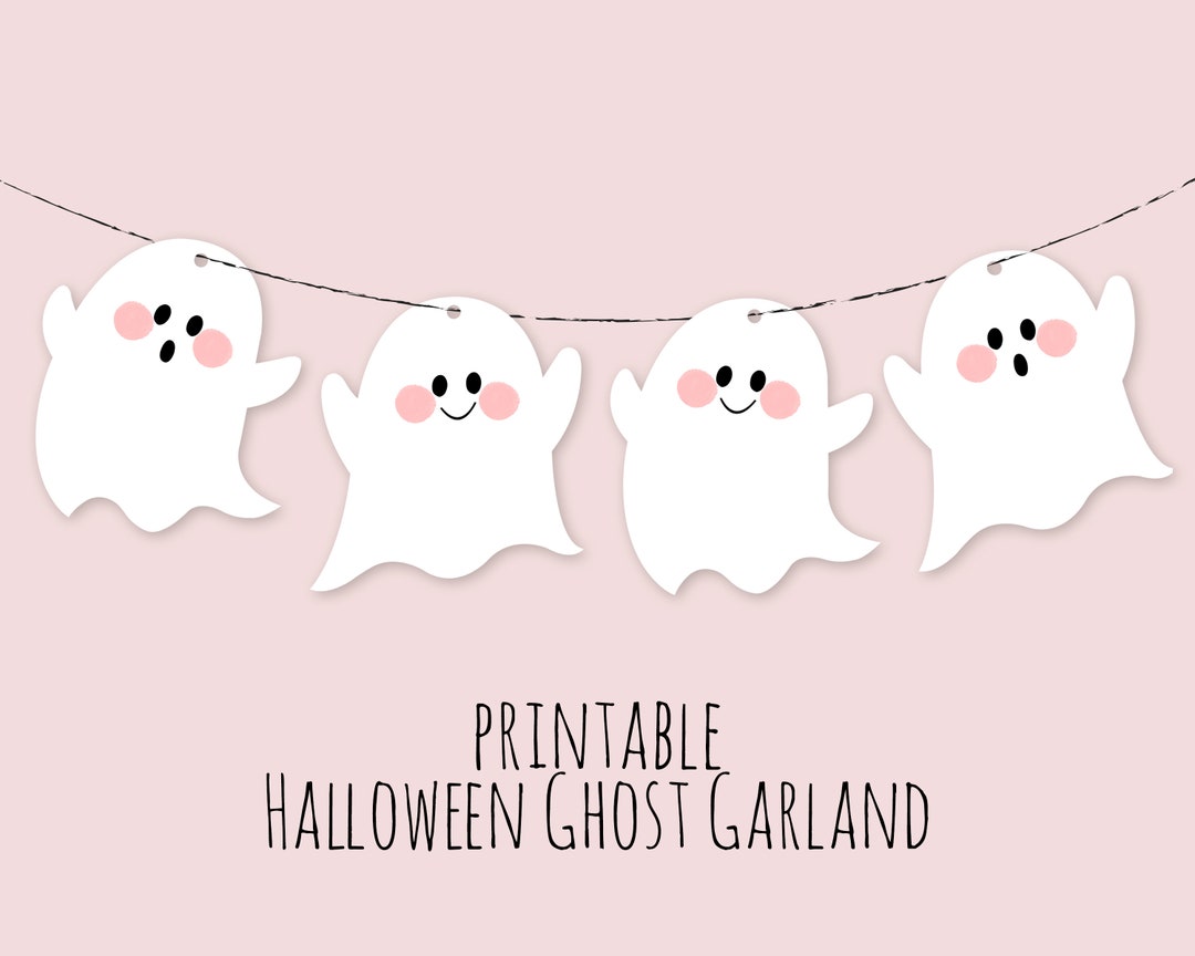 Printable Ghost Banner, Printable Garland, Halloween Printable, Ghost ...