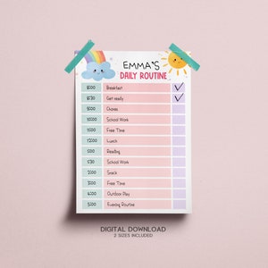 Kids Daily Routine- Printable Daily Planner, Homeschool, Routine ...