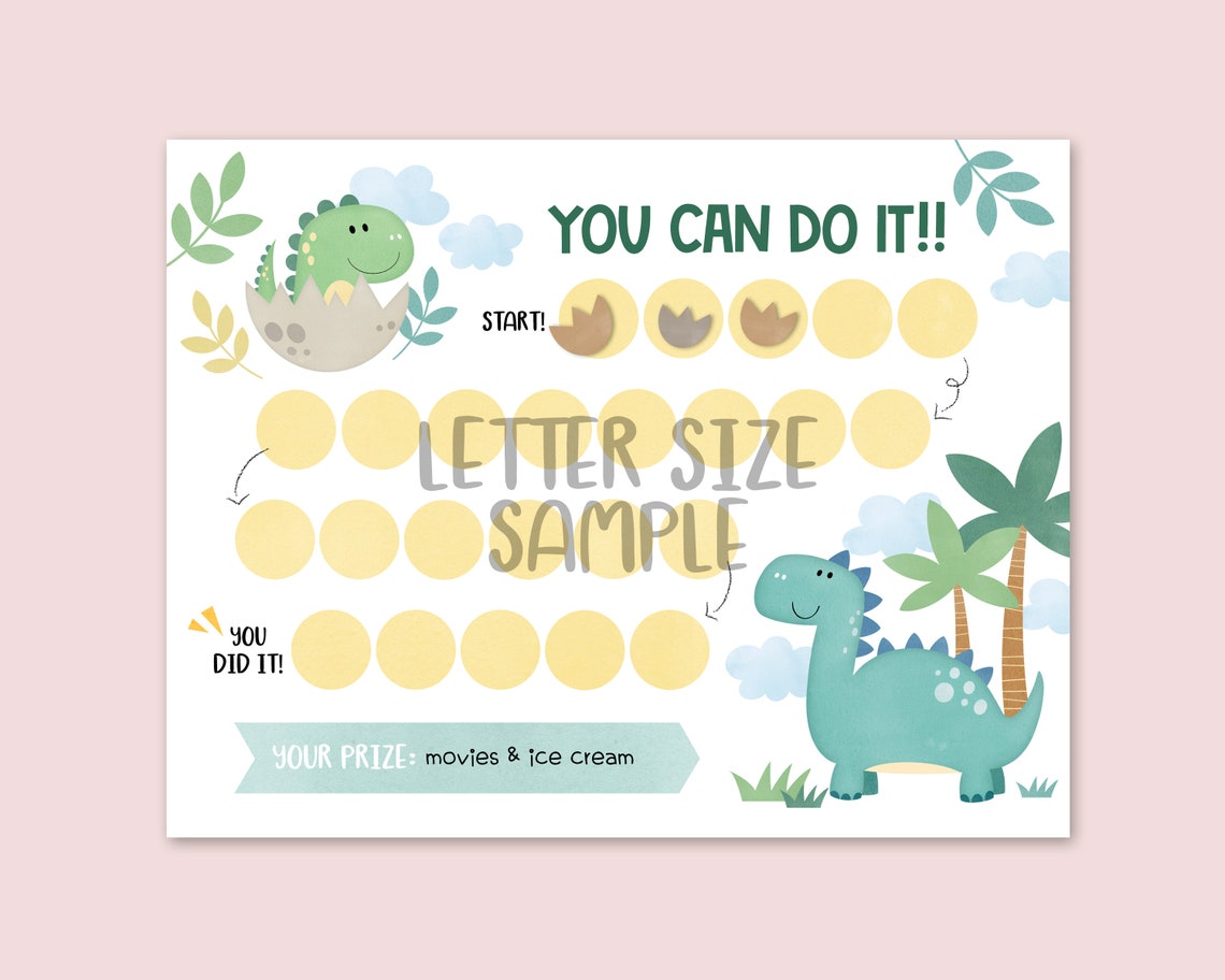 Printable Dinosaurs Reward Chart, Sticker Chart, Instant Download ...
