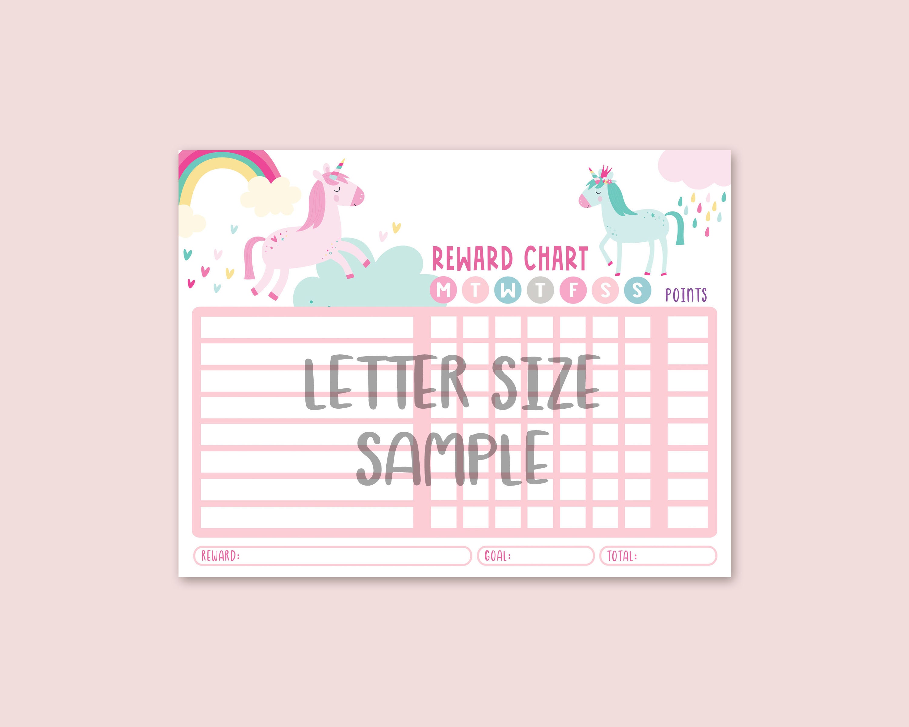 Unicorn Printable Reward Chart for Kids Chore Chart for Girls - Etsy Canada
