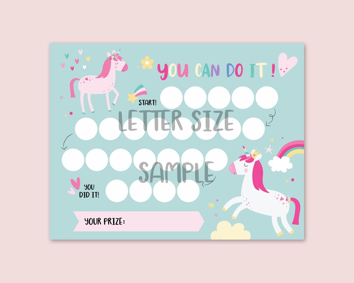 Printable Unicorn Reward Chart Sticker Chart Instant | Etsy