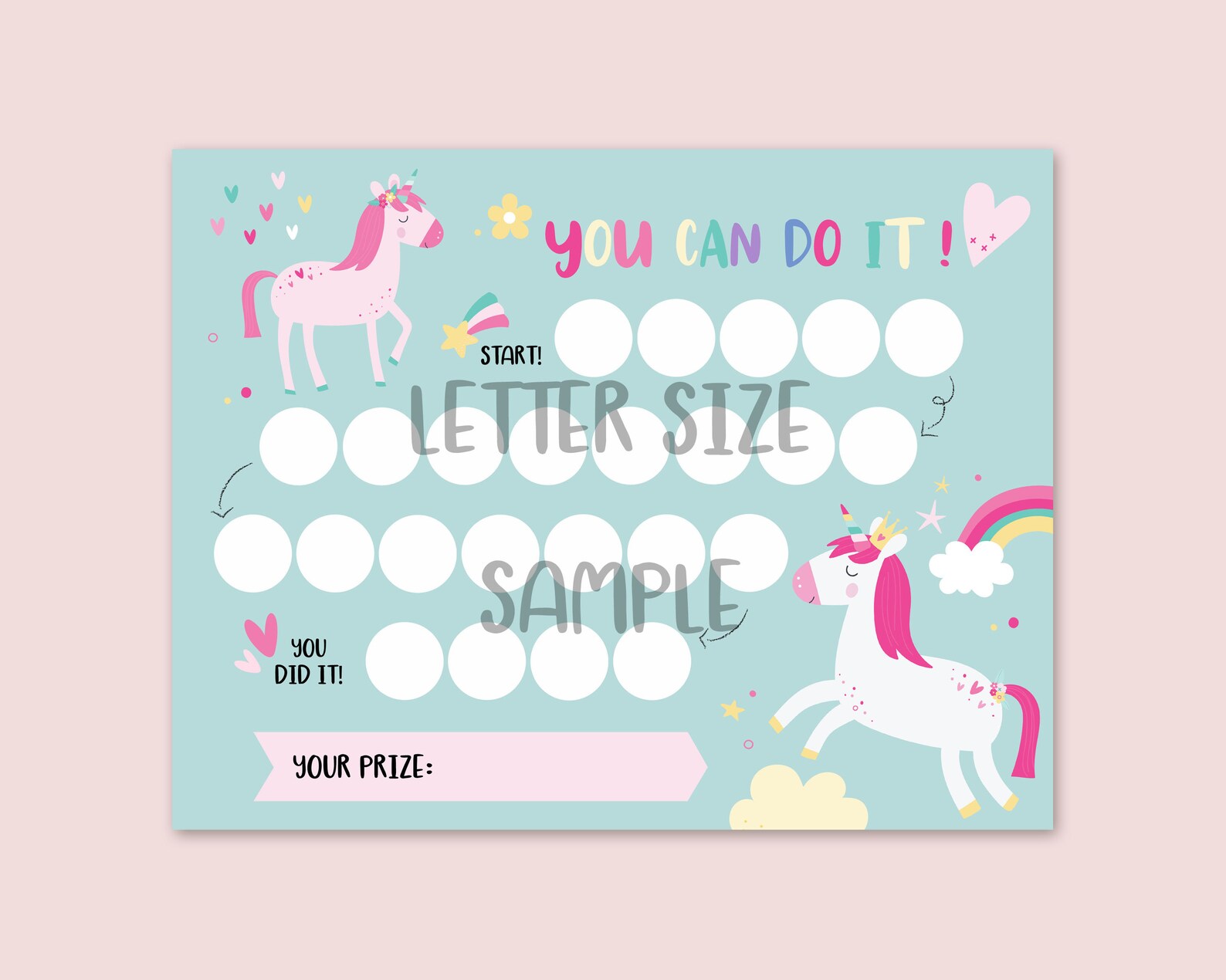 Printable Unicorn Reward Chart Sticker Chart Instant - Etsy