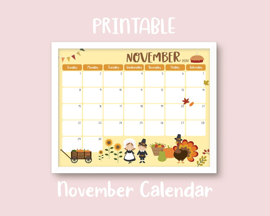 Printable Thanksgiving Monthly Planner, November Calendar, Printable ...