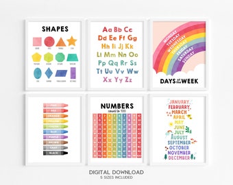 Educational Learning Poster Toddler BUNDLE 6 Set Learning | Etsy