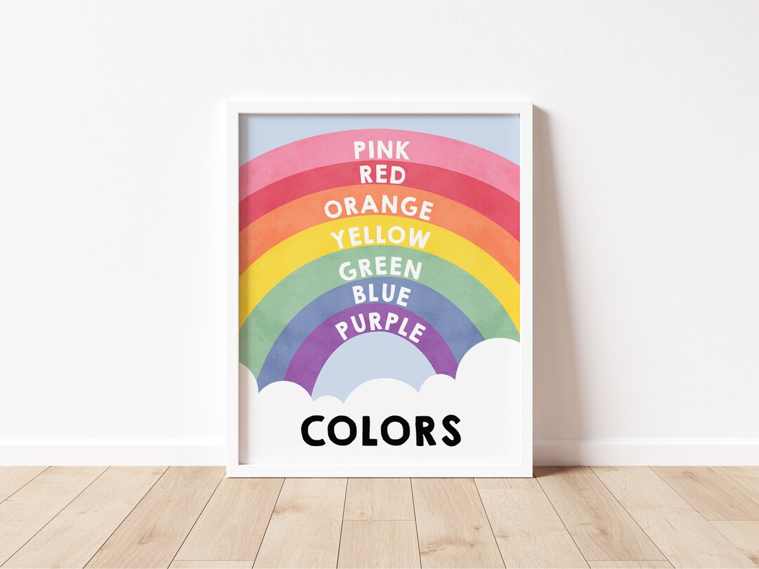 Rainbow Colors Educational Print- Classroom Art, Learning Poster ...