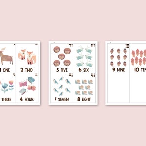 1-10 Woodland Animals Number Cards, Flashcards, INSTANT DOWNLOAD ...
