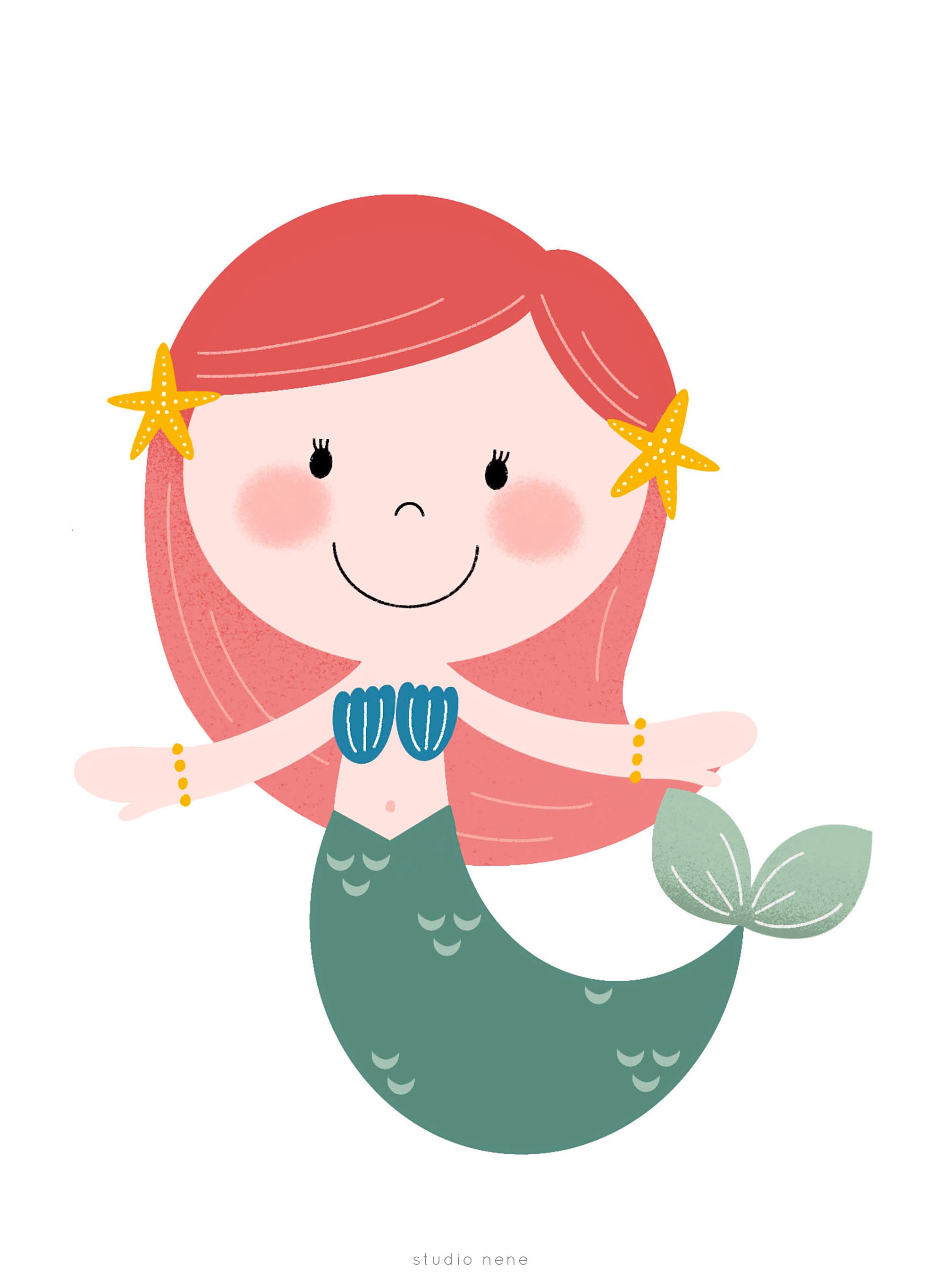 Cute Mermaid Clipart Mermaid Clipart PNG File-300 Dpi sea - Etsy