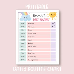 Kids Daily Routine- Printable Daily Planner, Homeschool, Routine ...