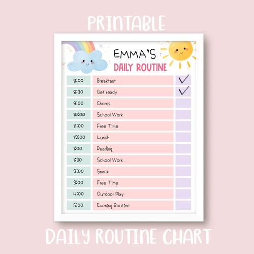 Kids Daily Routine Printable Daily Planner Homeschool - Etsy