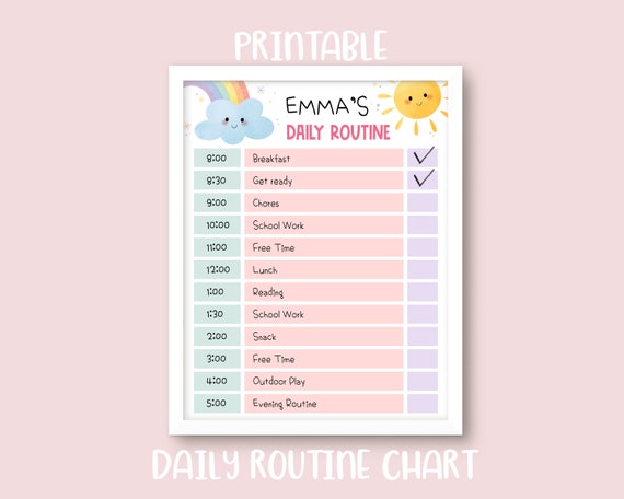 Kids Daily Routine Printable Daily Planner Homeschool | Etsy