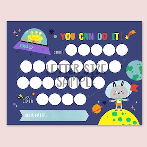 Printable Outer Space Reward Chart, Sticker Chart, Instant Download ...