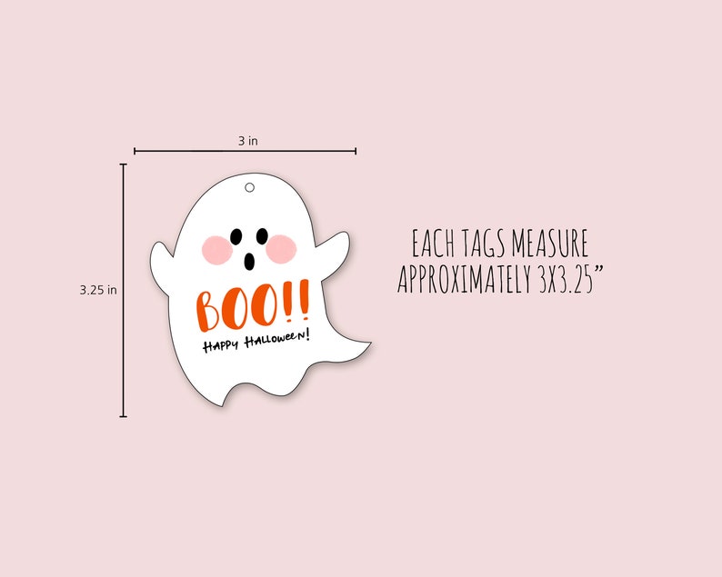 Boo Halloween Ghost Gift Tags, Printable Gift Tags, Favor Tags ...