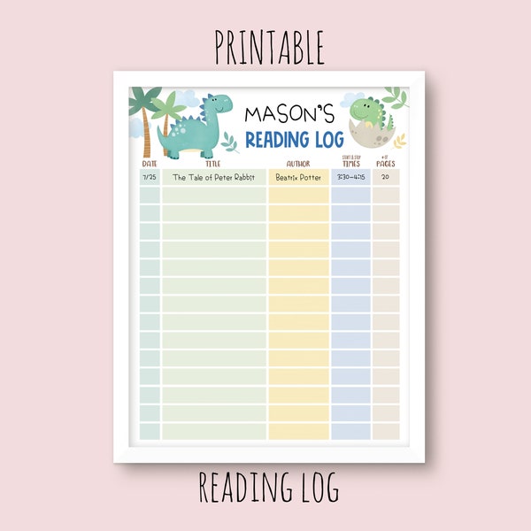 Reading Chart for Kids Printable - Etsy