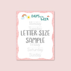 Rainbow Days of the Week, Writing Worksheet Printable , Practice ...