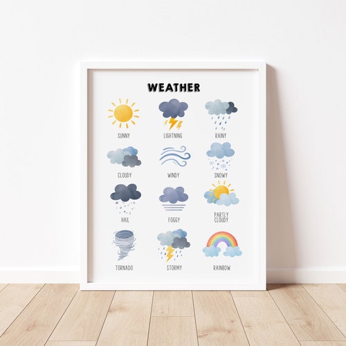 Rainbow Weather Poster Weather Activity Print Instant - Etsy