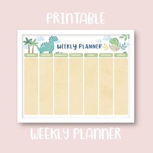 Dinosaurs Printable Kids Weekly Planner and to Do List, Printable Daily ...