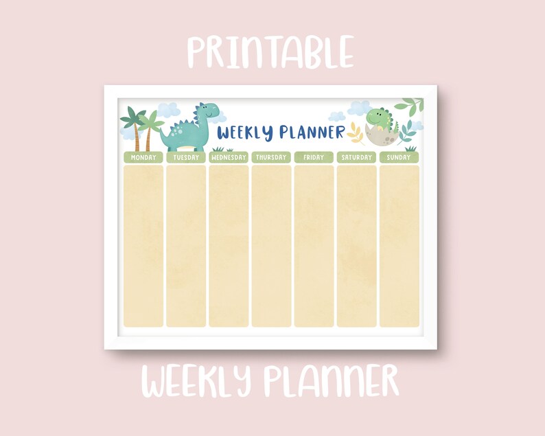 Dinosaurs Printable Kids Weekly Planner and to Do List - Etsy