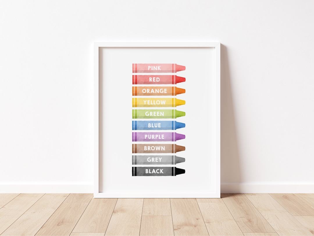 Colors Educational Poster-crayon Poster Printable, Homeschool Print ...