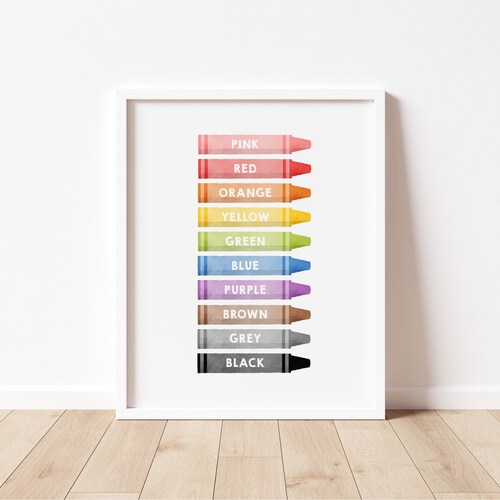 Rainbow Colors Educational Print Classroom Art Learning - Etsy