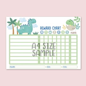 Dinosaur Printable Reward Chart for Kids Chore Chart for Boys - Etsy